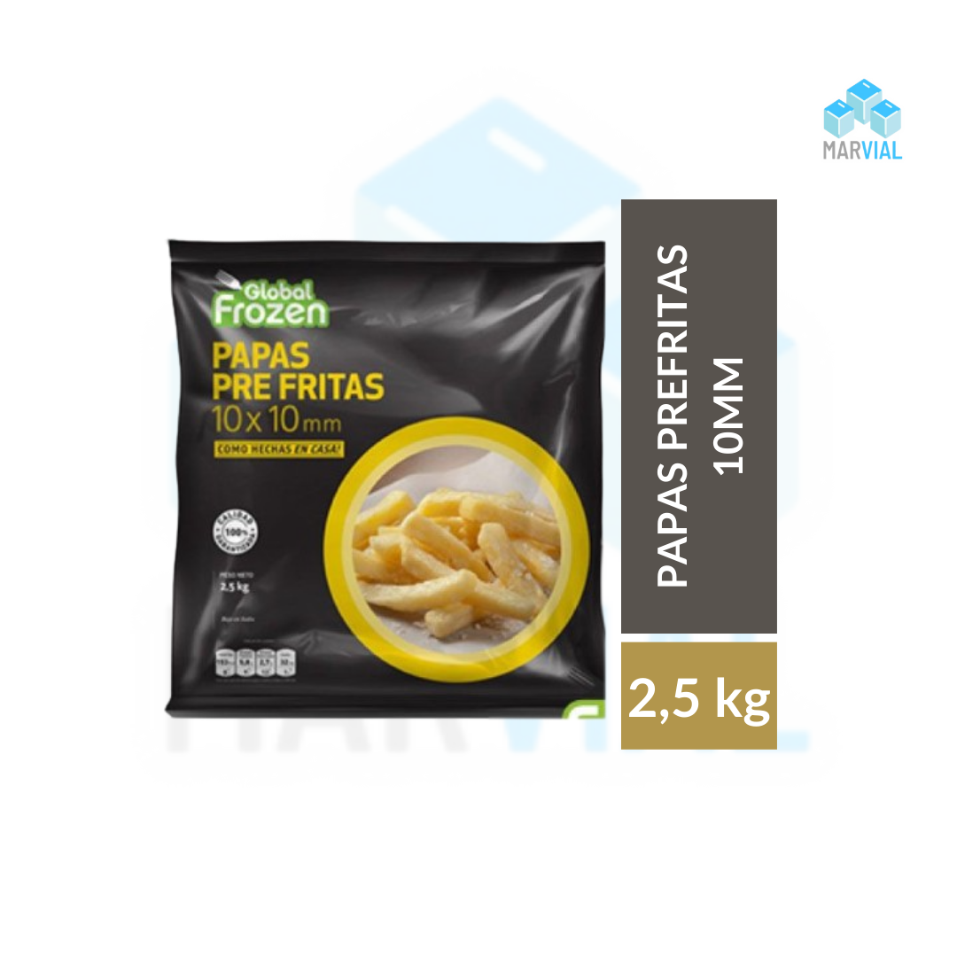 PAPAS PRE FRITAS 10MM GLOBAL FROZEN 2.5KG – Distrubuidora Marvial