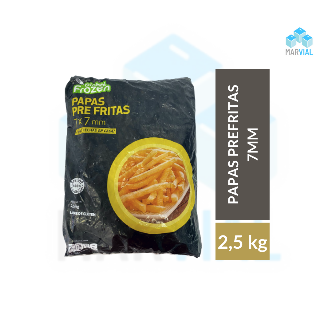 PAPA PRE FRITA 7MM GLOBAL FROZEN 2.5KG – Distrubuidora Marvial